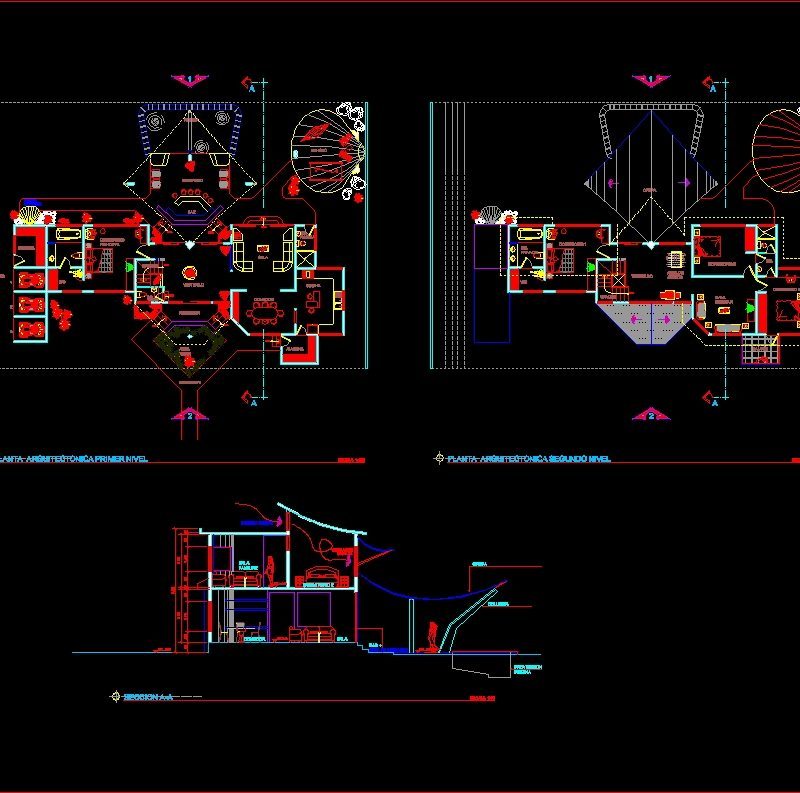 Beach House DWG Section for AutoCAD | DesignsCAD