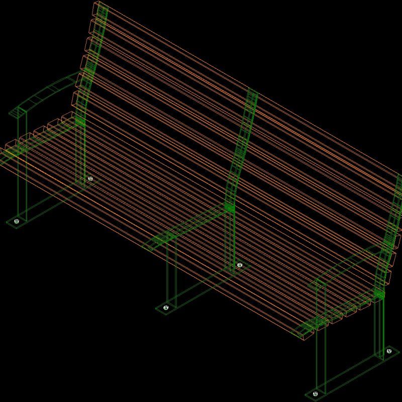 Bench 2 3D DWG Model for AutoCAD • Designs CAD
