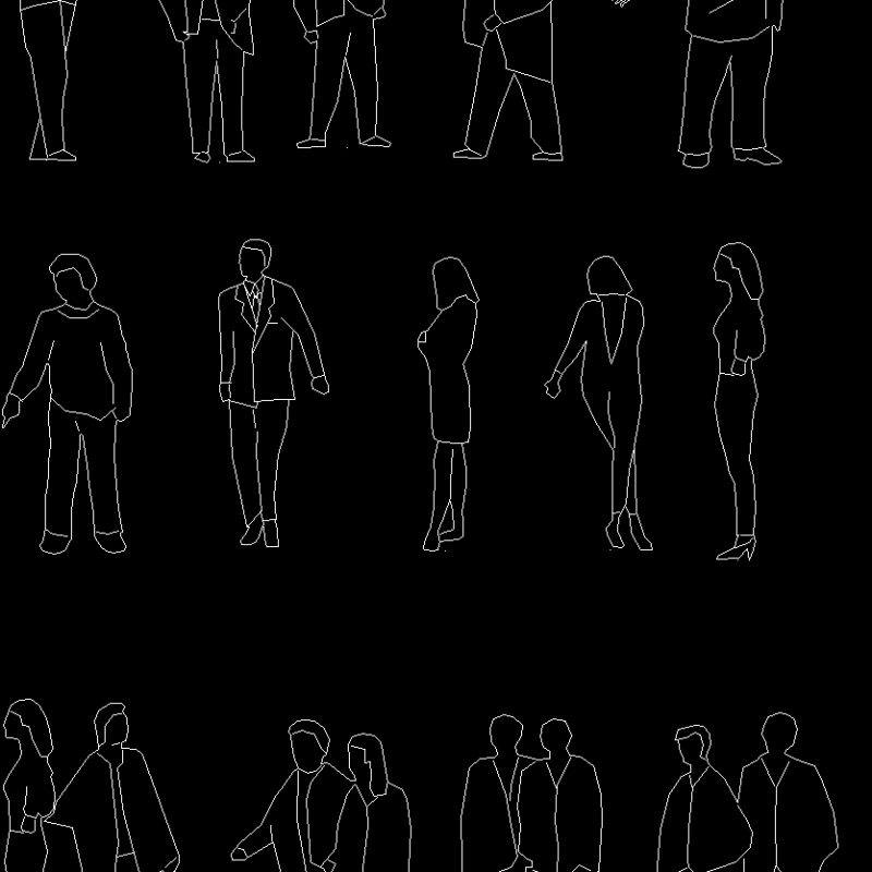 Best Outlined Figures DWG Block for AutoCAD • Designs CAD