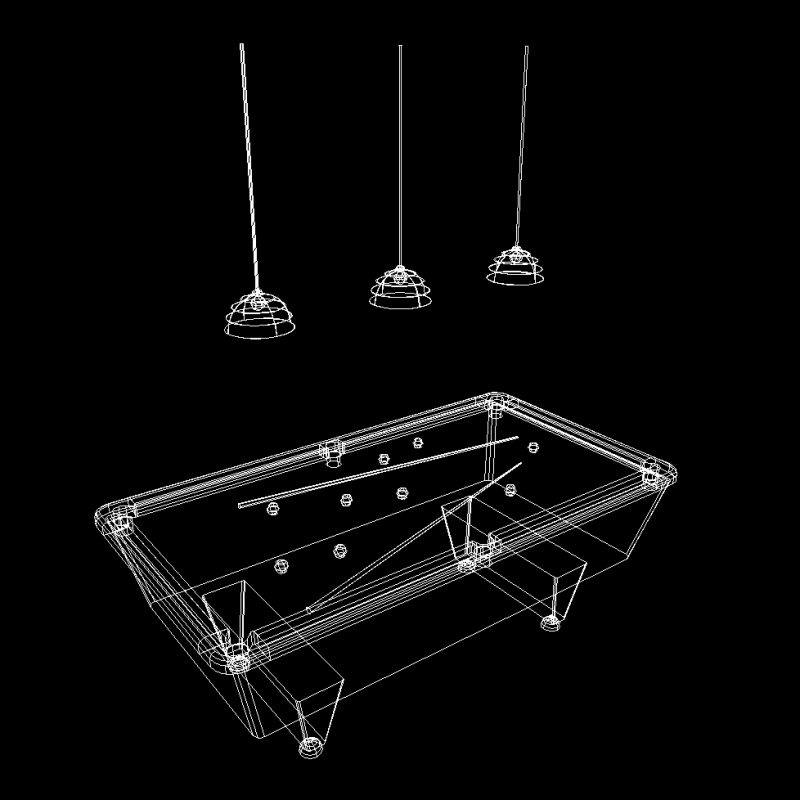 Billiard - Pool - Table 3D DWG Model for AutoCAD • Designs CAD