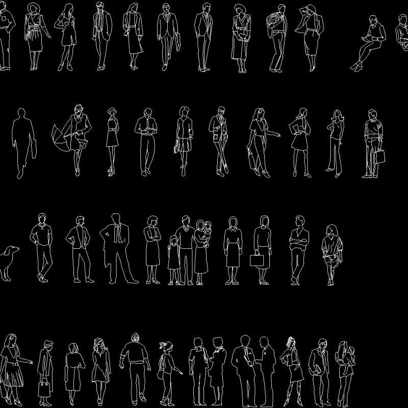 Block Human Figures DWG Detail for AutoCAD • Designs CAD