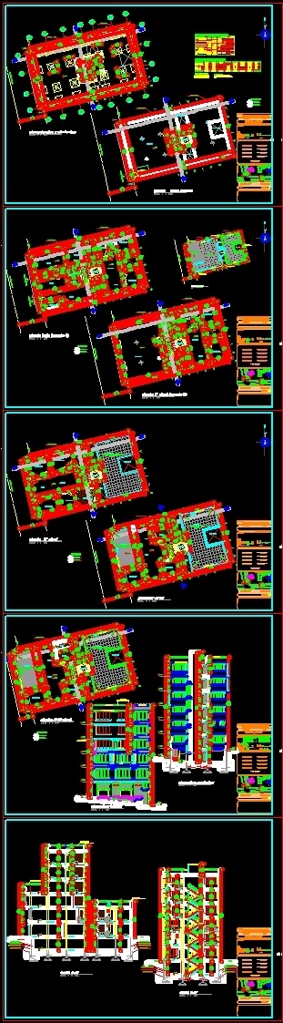 Block Multifamily, 7 Storeys, Sloping Lot DWG Block for AutoCAD ...