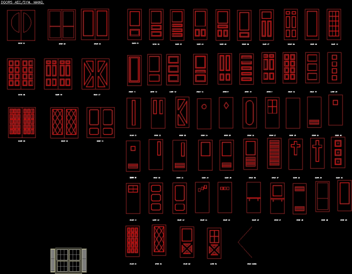 Blocks Doors 2D DWG Model For AutoCAD Designs CAD