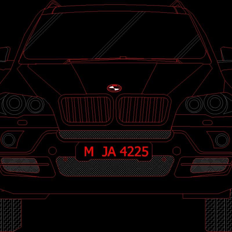 Bmw – Front View DWG Detail for AutoCAD • Designs CAD
