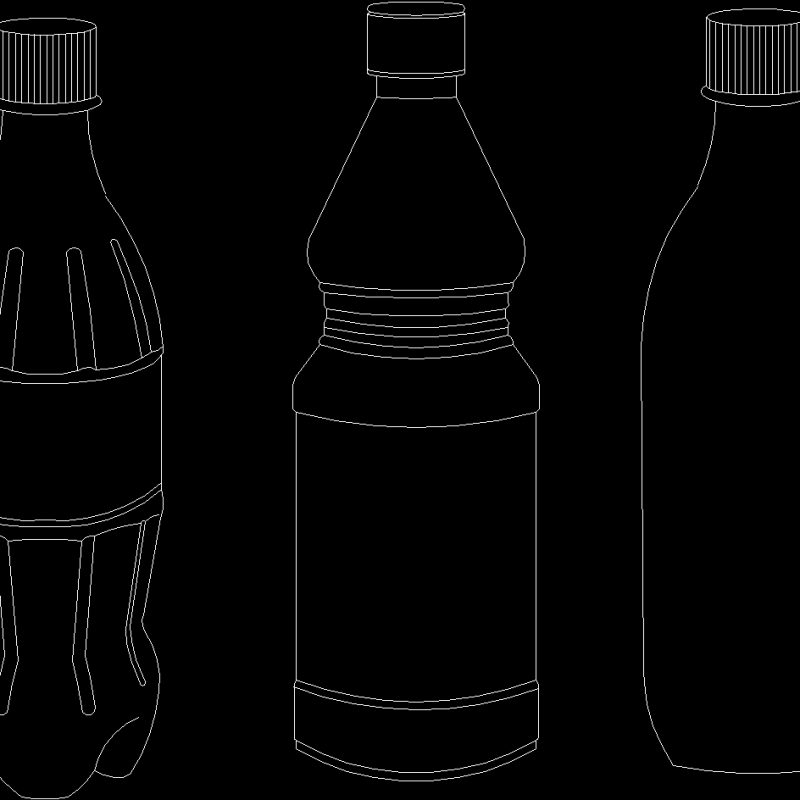 Bottles Or Containers 2D DWG Elevation for AutoCAD • Designs CAD