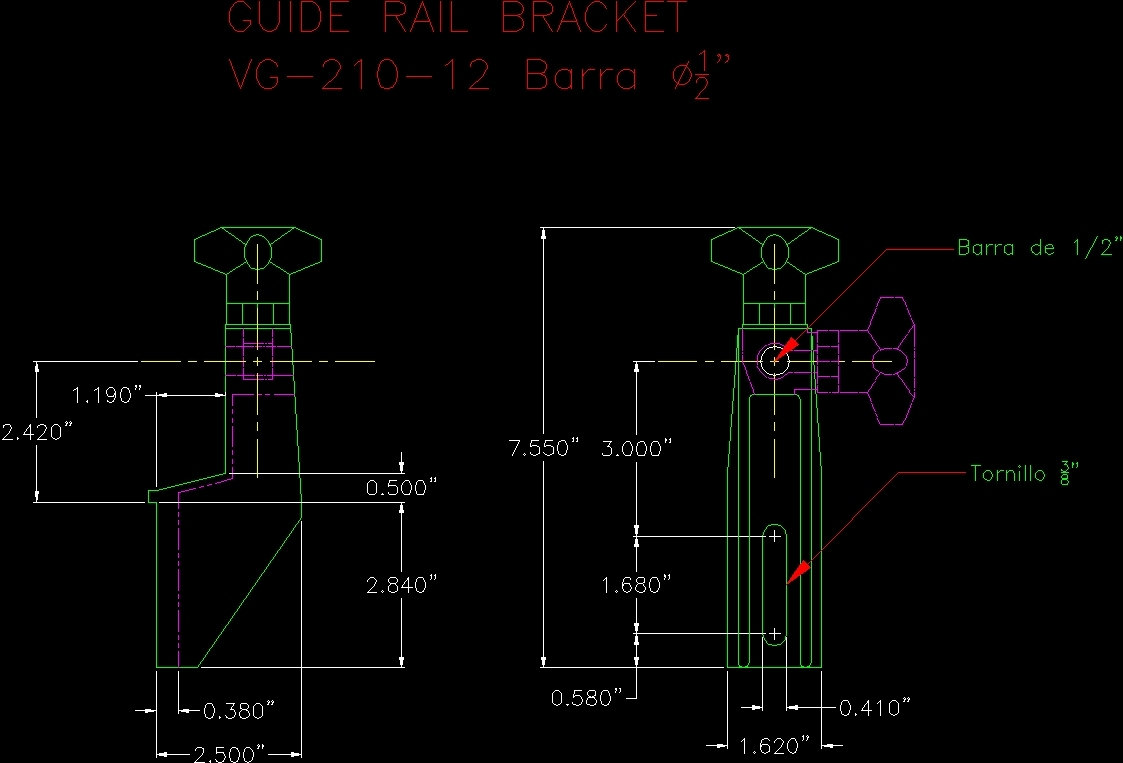 Bracket Vg - 210-12 For Lateral Conveyor 2D DWG Block for AutoCAD ...