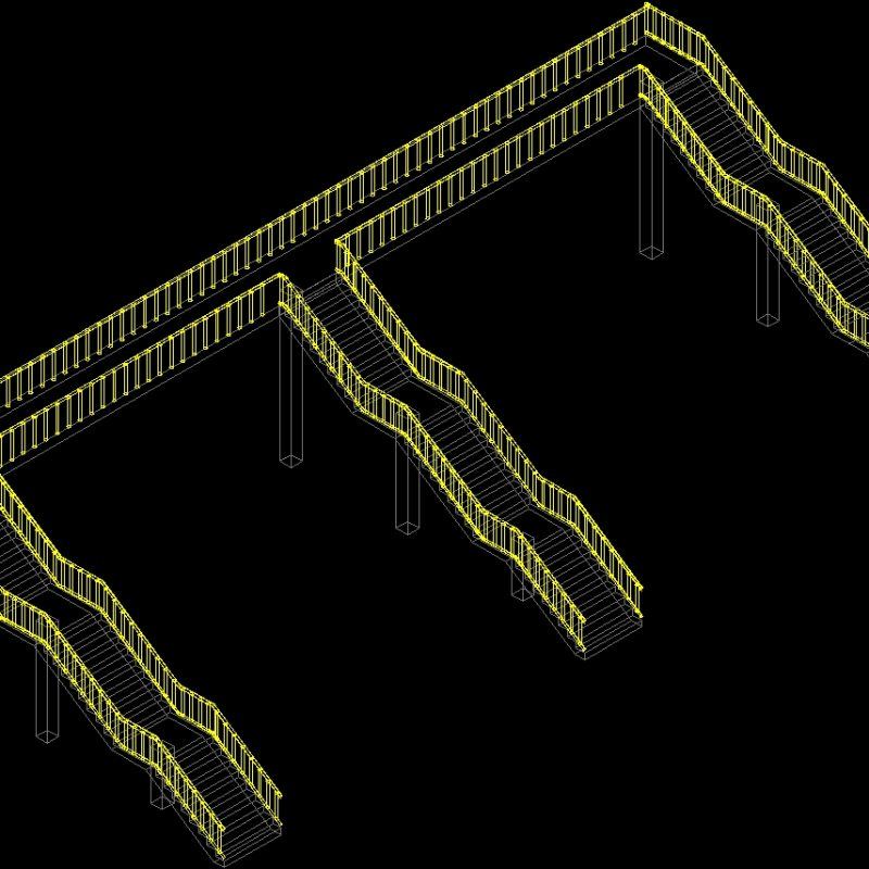 Bridge Pedestrian 3D DWG Model for AutoCAD • Designs CAD