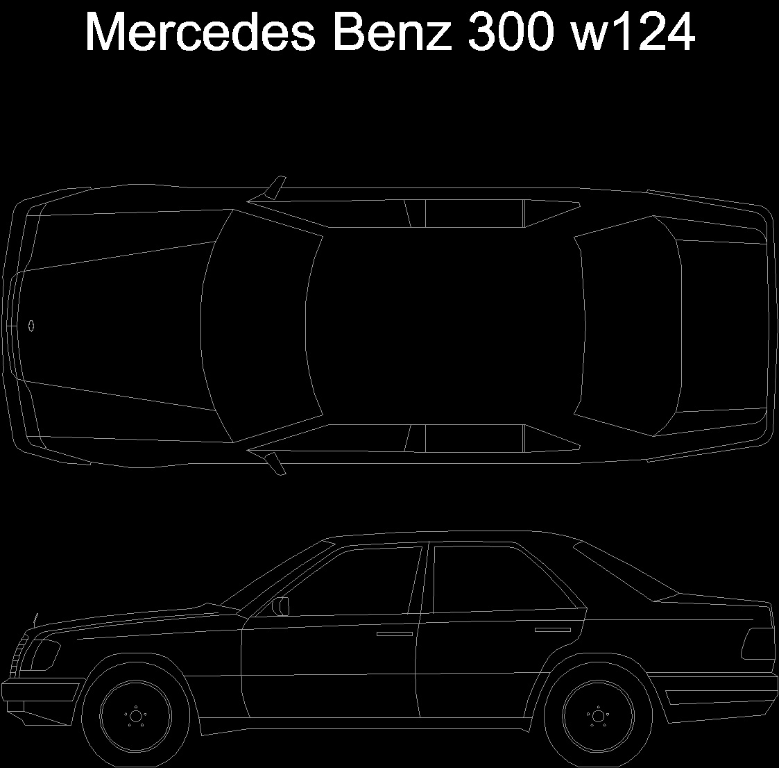 Car Marcedes Benz 300w 124 DWG Plan for AutoCAD • Designs CAD