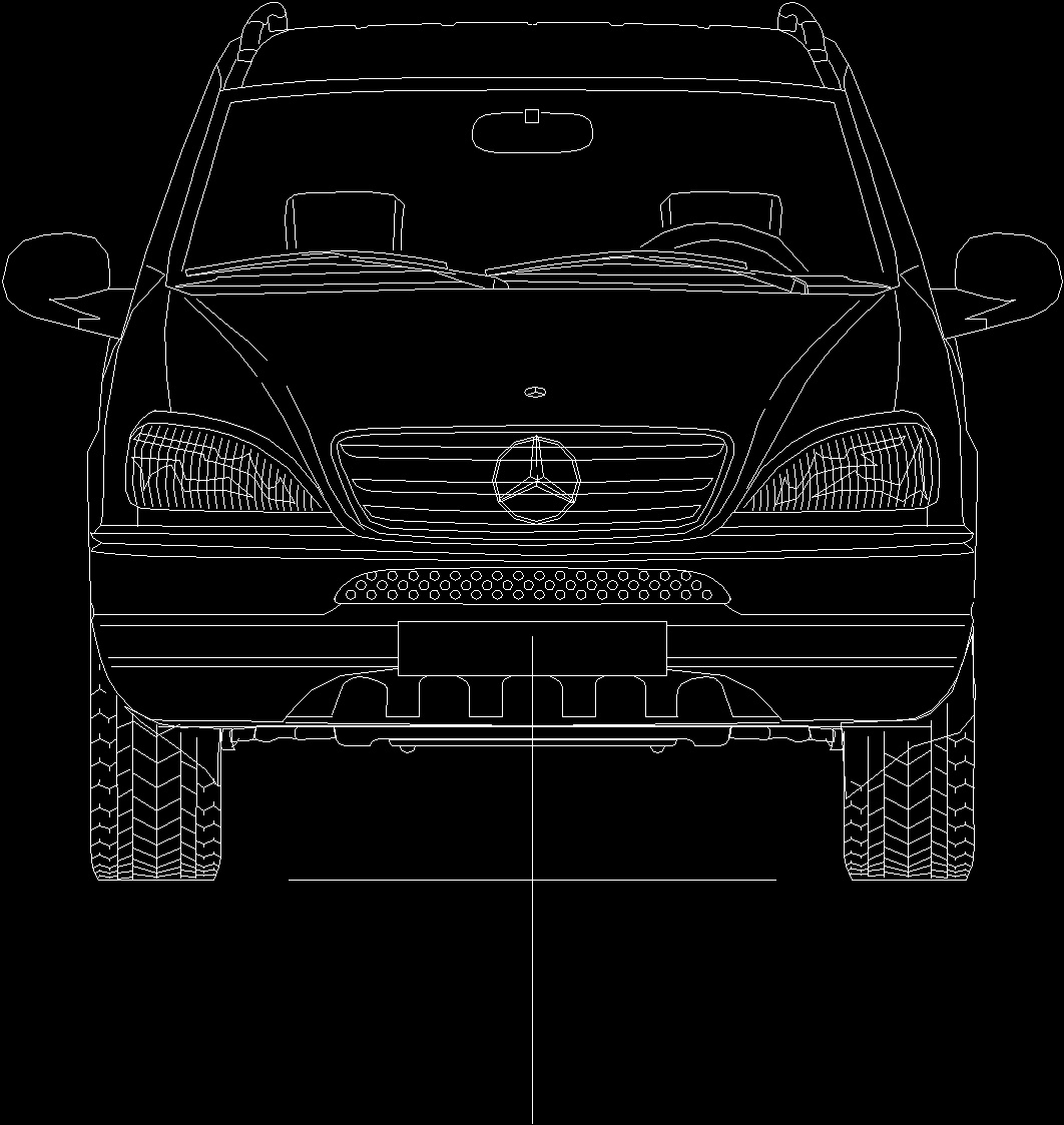 Car Mercedes Benz M-Klasse- Frontal DWG Block for AutoCAD • Designs CAD
