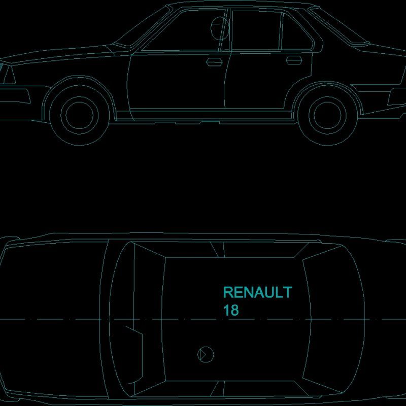 Car Renault 18 DWG Block for AutoCAD • Designs CAD