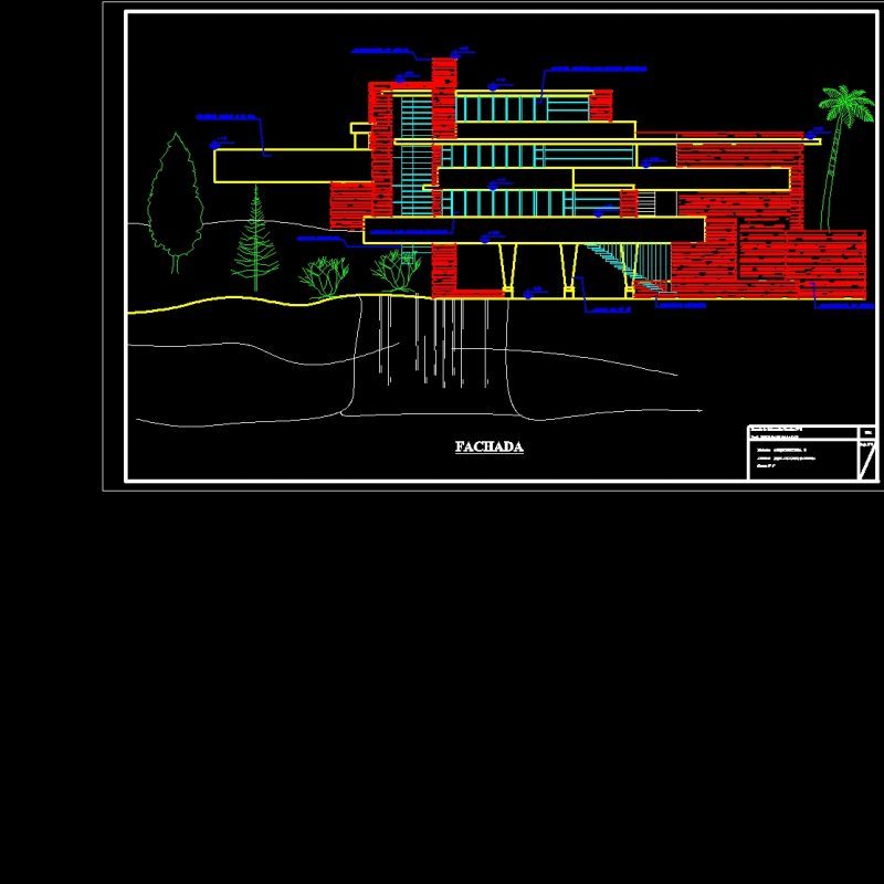 Cascade House DWG Section for AutoCAD • Designs CAD