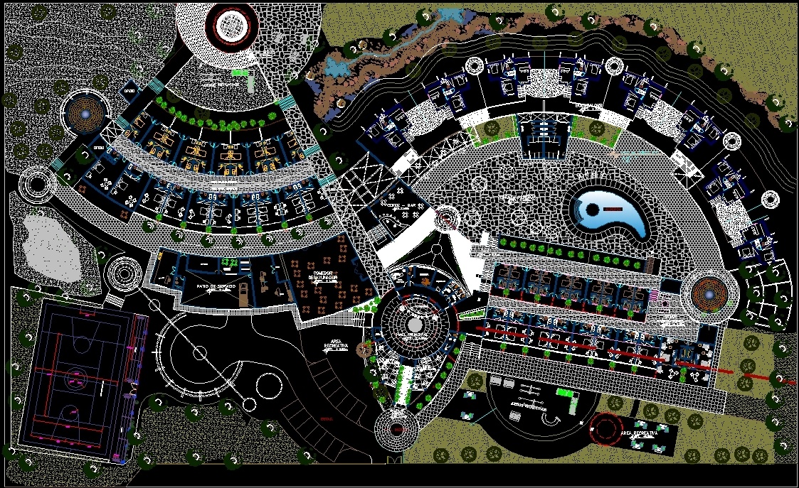 Centre For Recreation - Hotel DWG Block for AutoCAD • Designs CAD