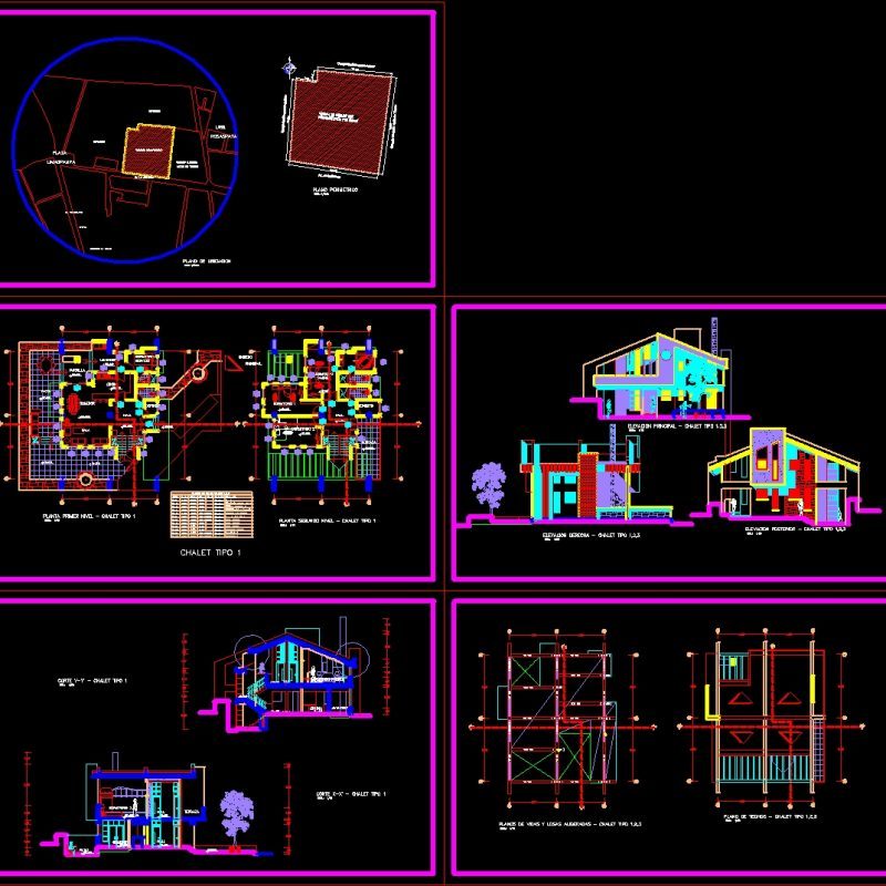 Chalet DWG Full Project for AutoCAD • Designs CAD