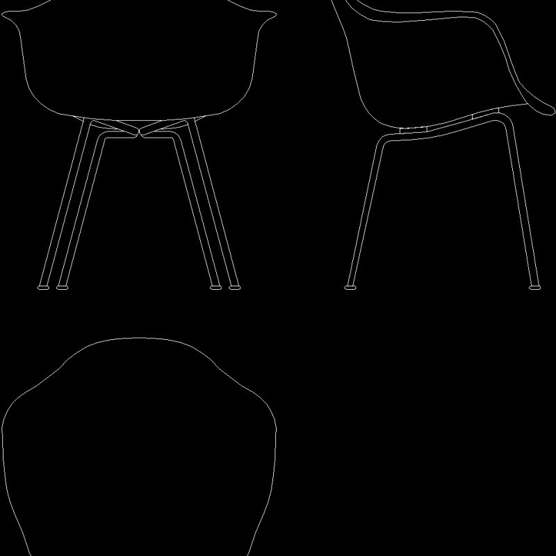 Charles Eames; Plastic Shell Chair; 1948 DWG Block for AutoCAD ...