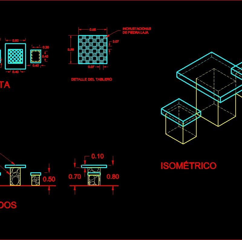 Chess Table In Park DWG Detail for AutoCAD • Designs CAD