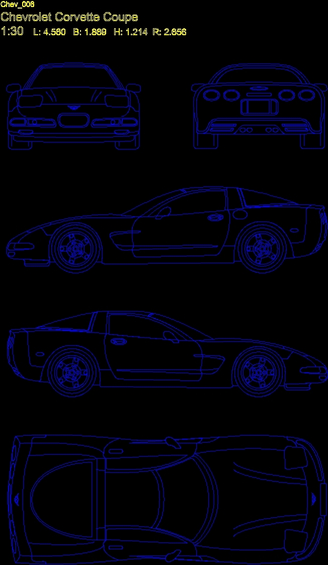 Chevrolet Corvette DWG Block for AutoCAD • Designs CAD