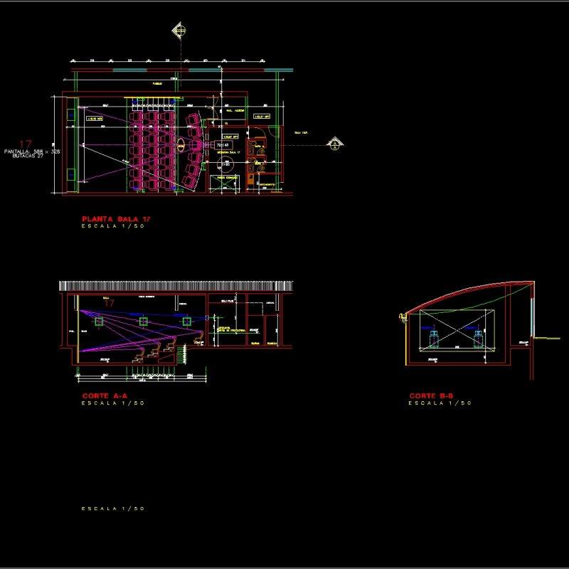 Cinema DWG Section for AutoCAD | DesignsCAD