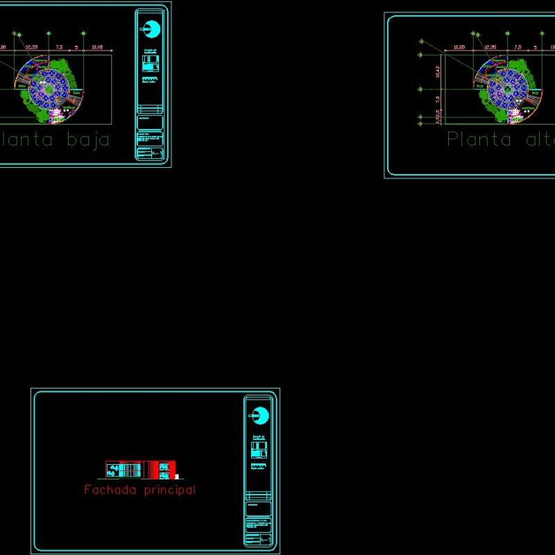 Circular Coffee Bar DWG Block for AutoCAD • Designs CAD