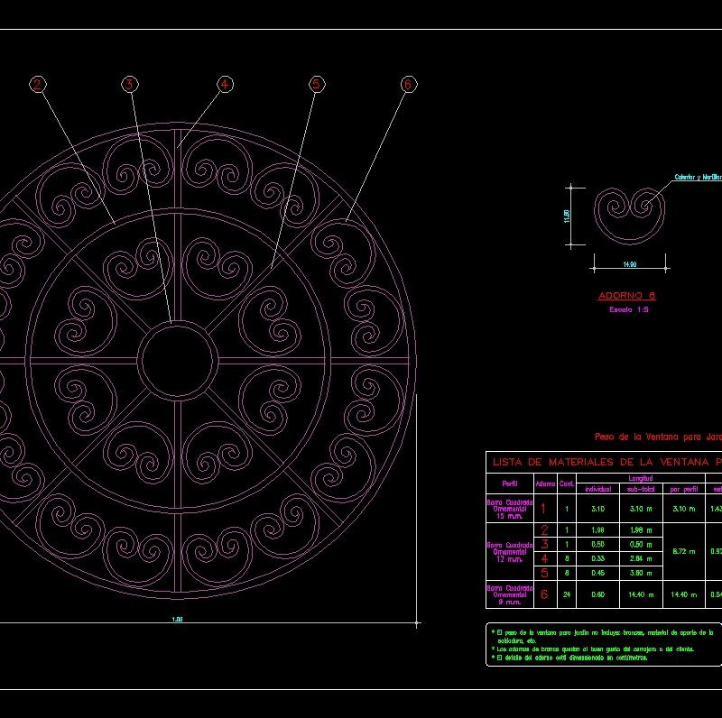 Circular Grill For Window DWG Detail for AutoCAD • Designs CAD