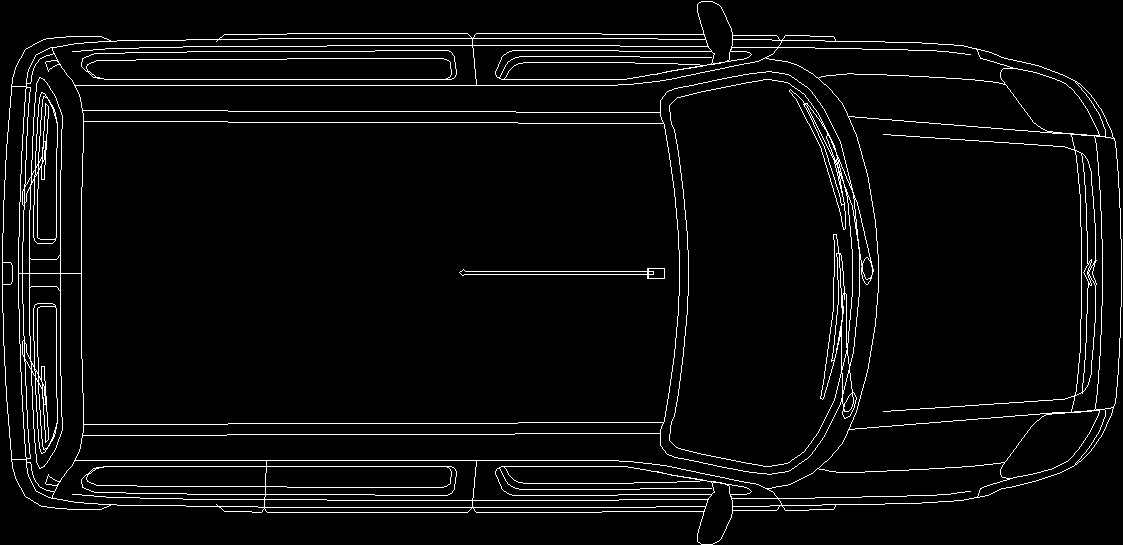 Citroen Berlingo Minivan, Top View 2D DWG Plan for AutoCAD • Designs CAD