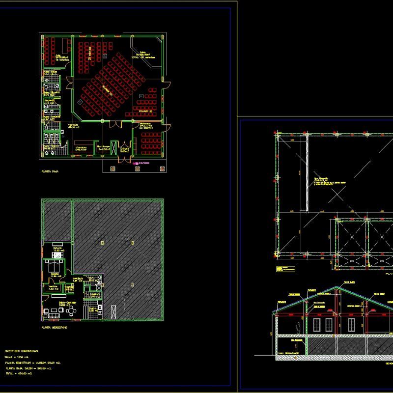 Civic Center DWG Section for AutoCAD • Designs CAD