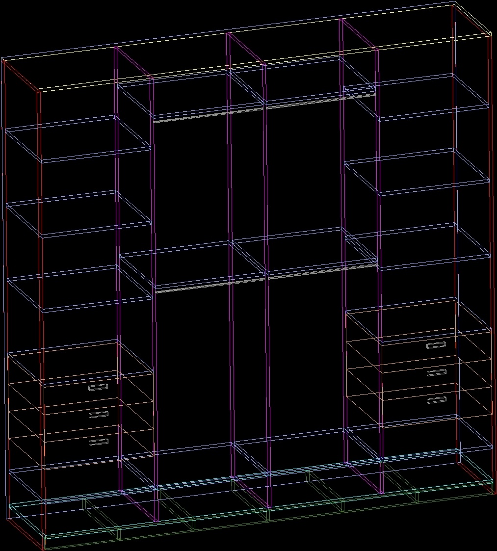 Closet 250 X 250 X 055 Mts 3D DWG Model for AutoCAD • Designs CAD