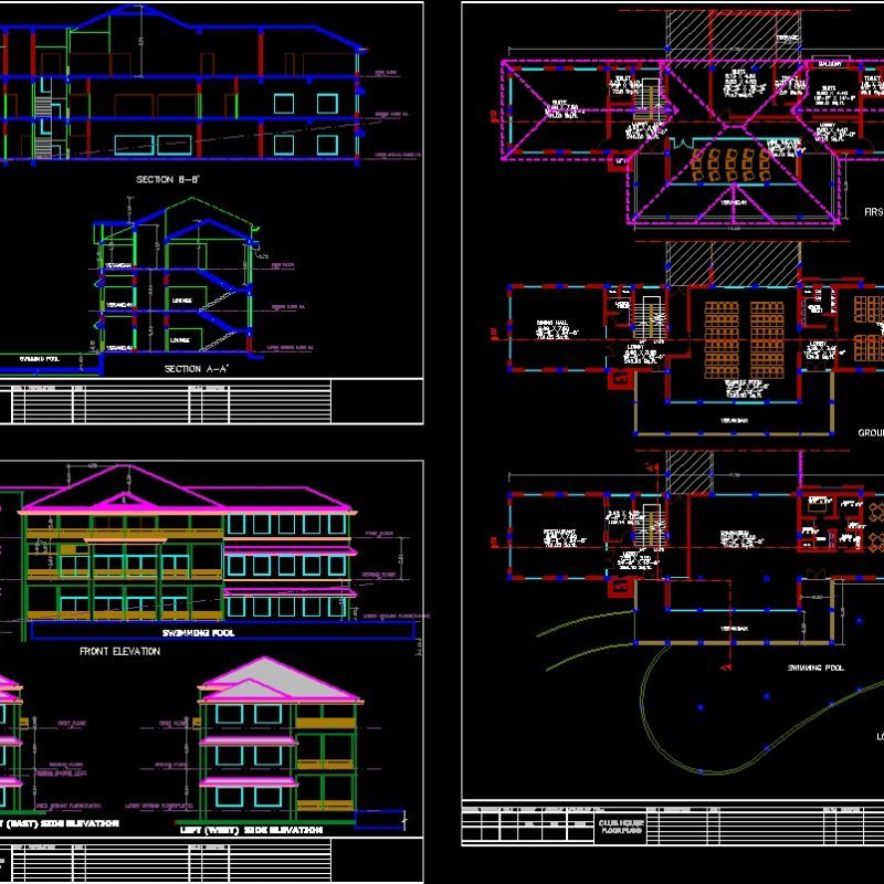 Club House DWG Detail for AutoCAD • Designs CAD