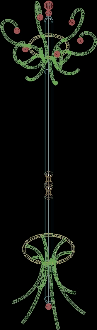 Coat Rack For Clothes Hanging 3D DWG Model for AutoCAD • Designs CAD