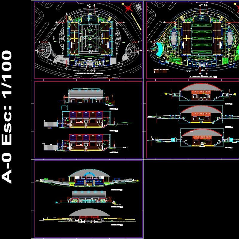 Coliseum DWG Section for AutoCAD • Designs CAD