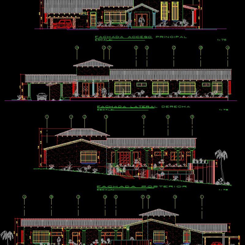 Colonial House DWG Block for AutoCAD • Designs CAD