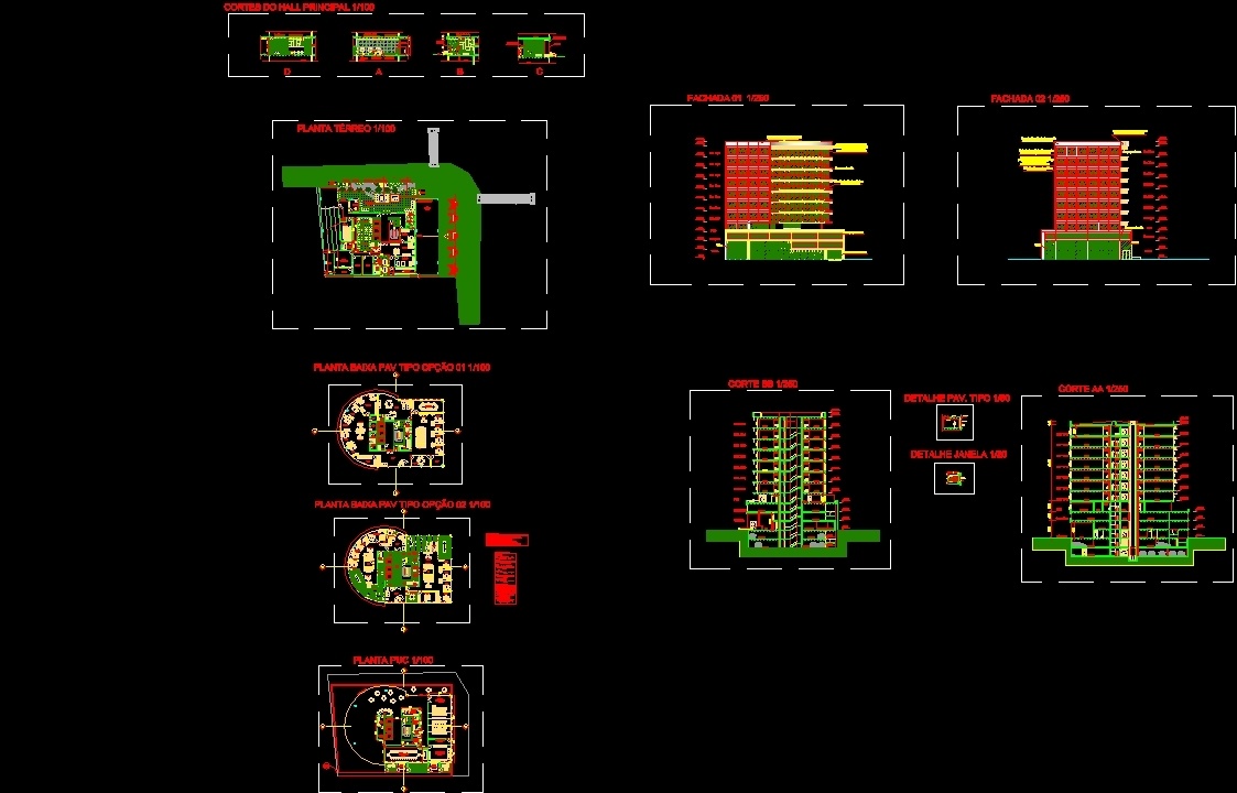 Commercial Building With Ground Floor Retail DWG Block for AutoCAD ...