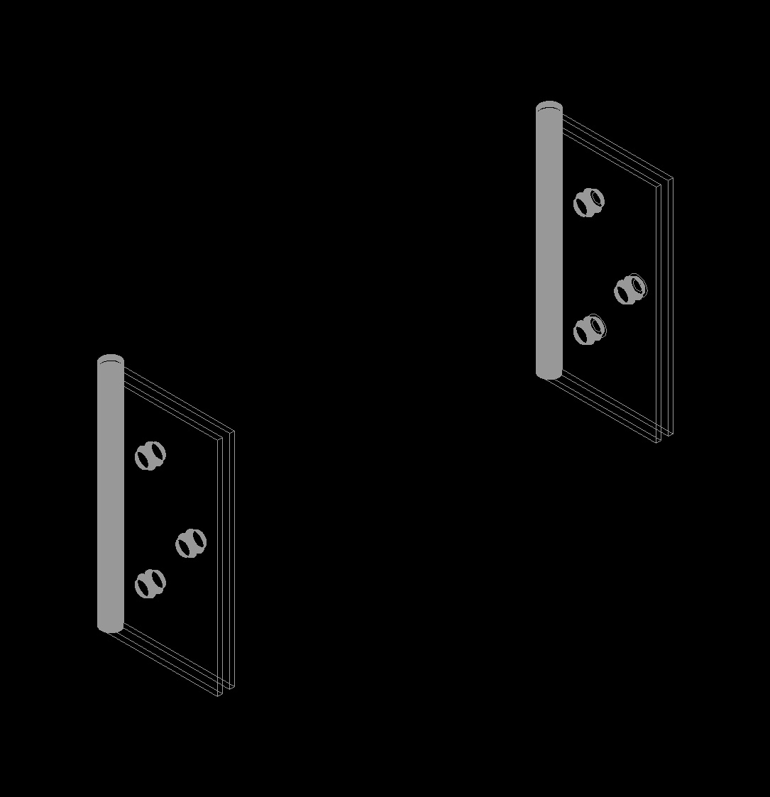 Common Door Hinge 3 Inches X 3 Inches DWG Block for AutoCAD • Designs CAD