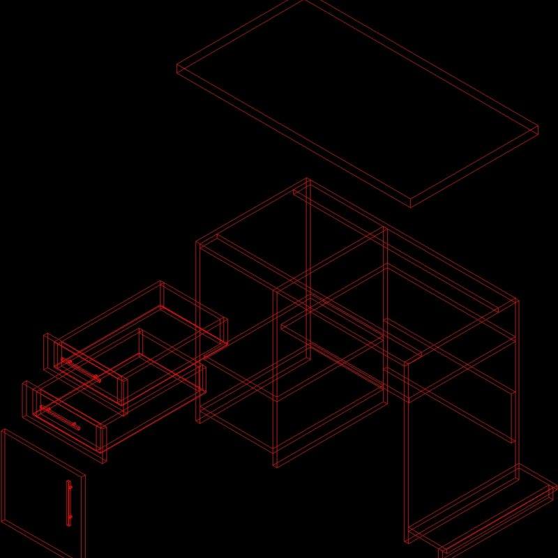 Computer Desk DWG Block for AutoCAD • Designs CAD