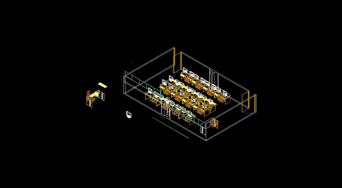 Computer Room 3D DWG Model for AutoCAD • Designs CAD