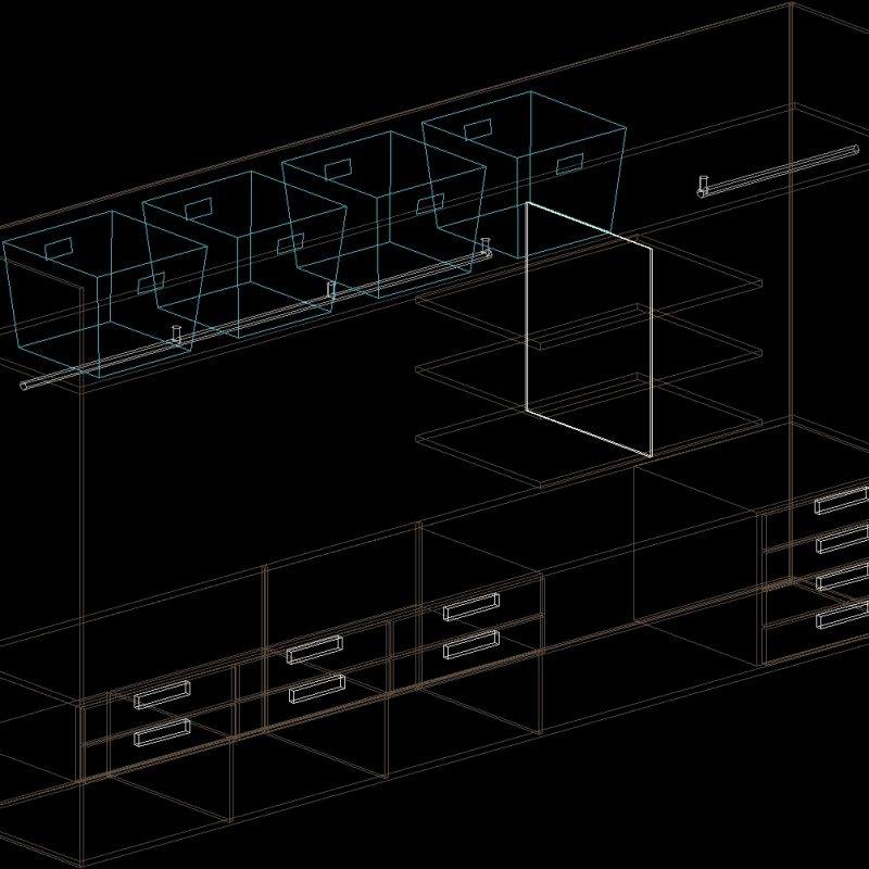 Contemporary Wardrobe DWG Block for AutoCAD • Designs CAD