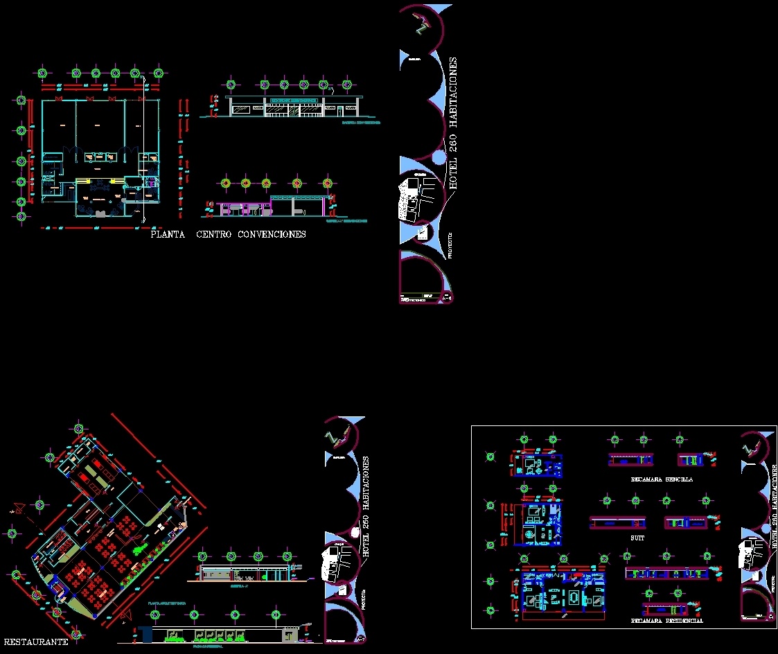 Convention Center, Hotel And Restaurant DWG Section for AutoCAD ...