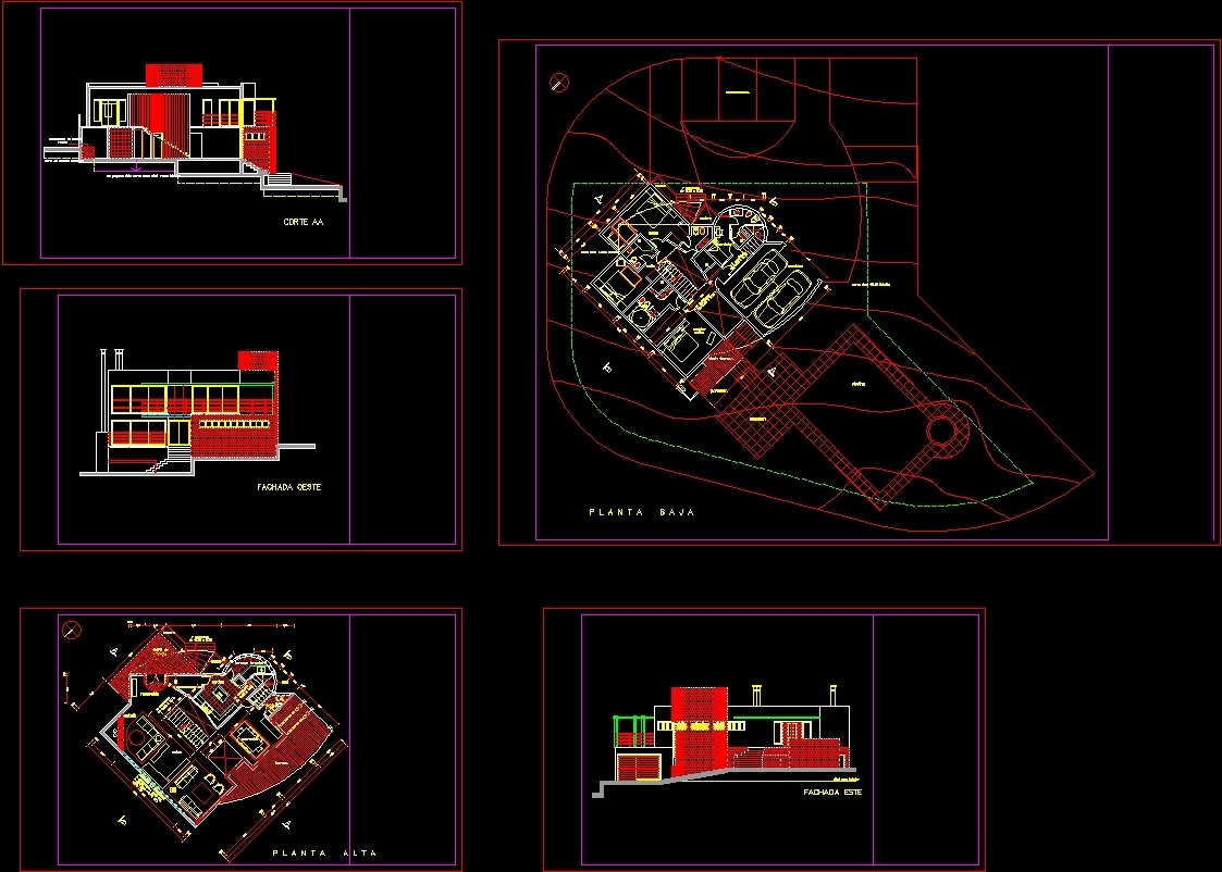 Corner House DWG Section for AutoCAD • Designs CAD