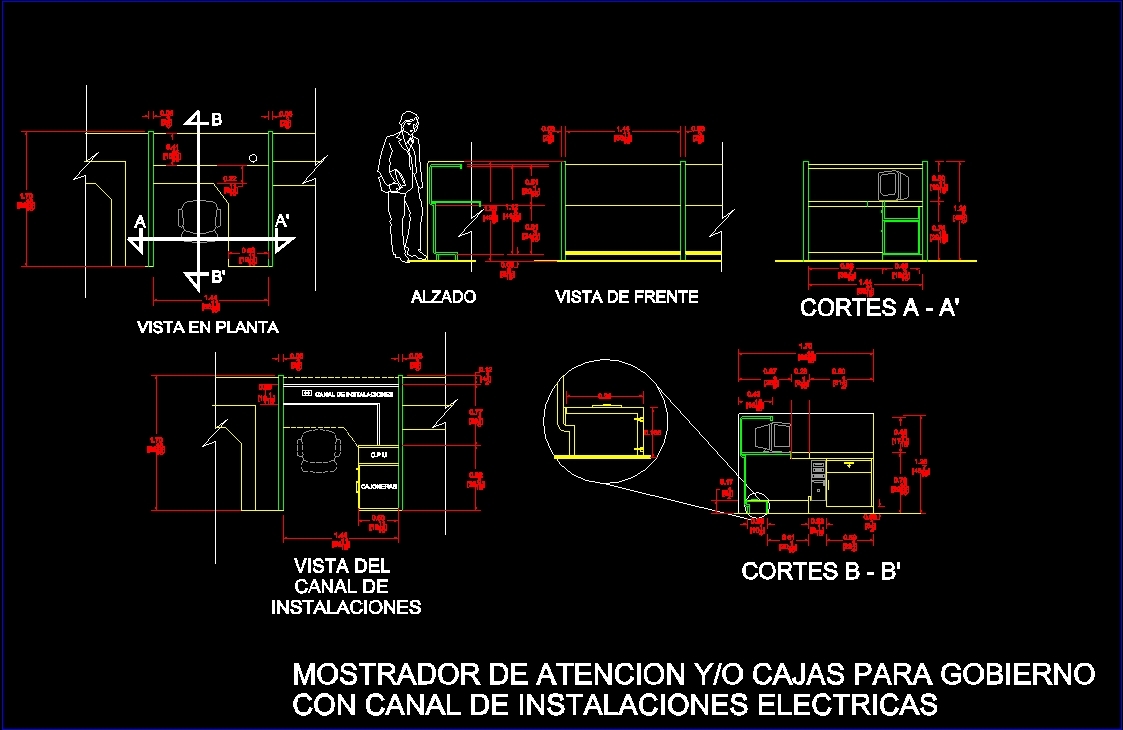 Counter Of Attention Or Boxes DWG Section for AutoCAD • Designs CAD