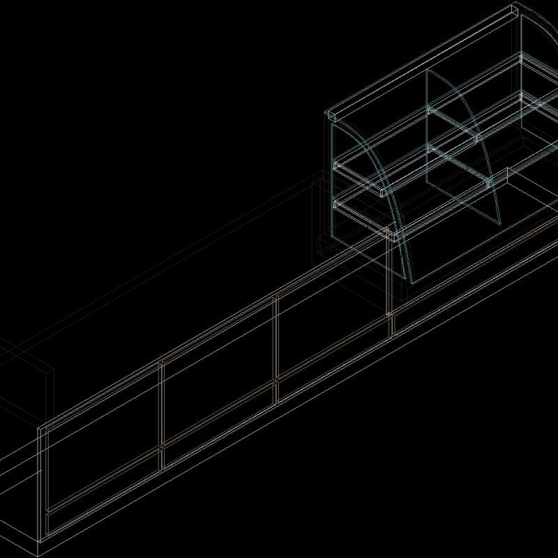 Counter With Display Of Pastry DWG Model for AutoCAD • Designs CAD