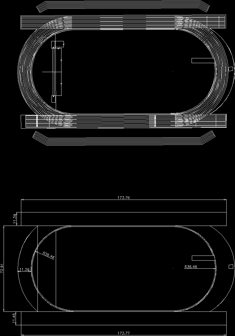 Demarcation Track With 8 Rails DWG Block for AutoCAD • Designs CAD