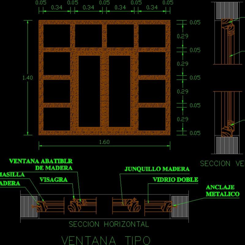 Detail Window With Wooden Mark DWG Section for AutoCAD • Designs CAD