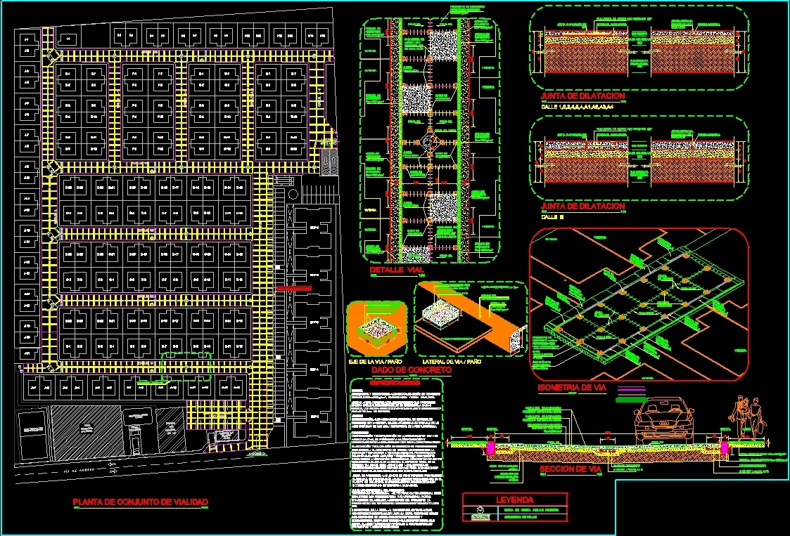 Details Of Concrete Pavement; Roads In Urban Planning DWG Detail for AutoCAD • Designs CAD