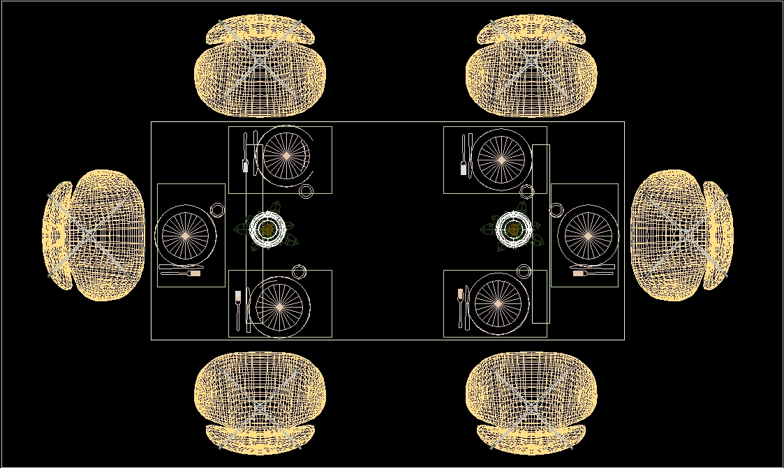 Dining Set - Jantar 3D DWG Model for AutoCAD • Designs CAD