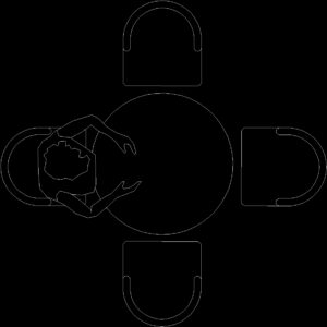 Dining Table 4 Places DWG Block for AutoCAD | DesignsCAD