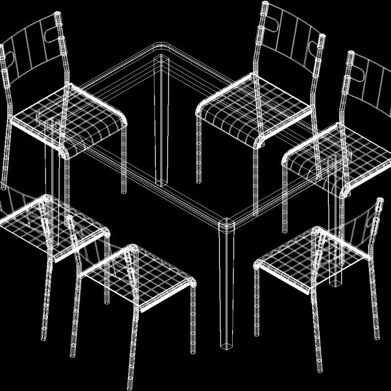 Dining Table Set DWG Block for AutoCAD • Designs CAD
