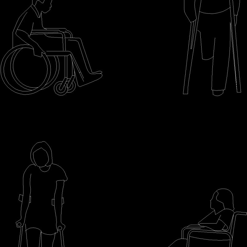 Disabled And Injured Peoples DWG Block for AutoCAD • Designs CAD