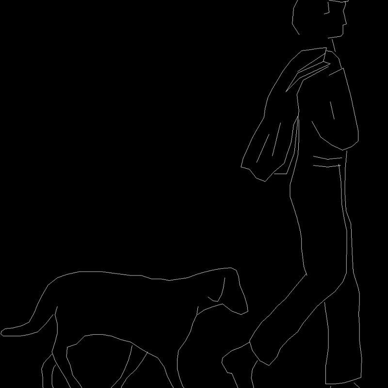 Dog And Owner DWG Block for AutoCAD • Designs CAD