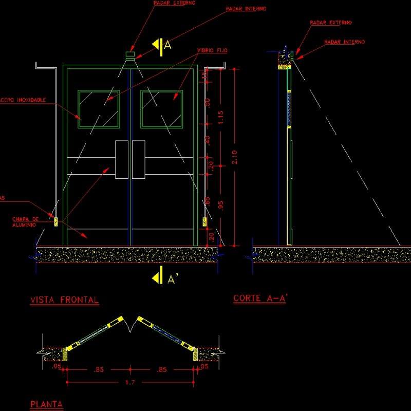 Door With Sensor DWG Block for AutoCAD • Designs CAD