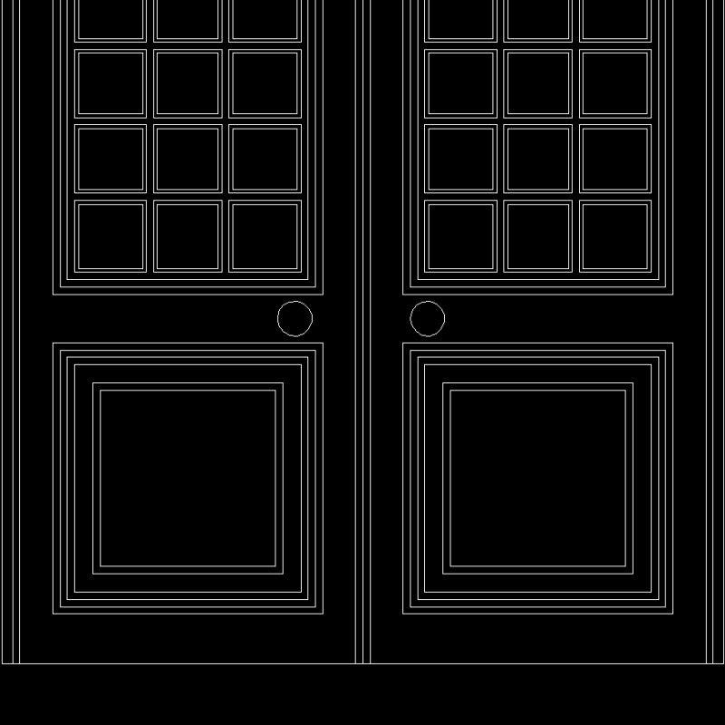 Double Doors DWG Block for AutoCAD • Designs CAD