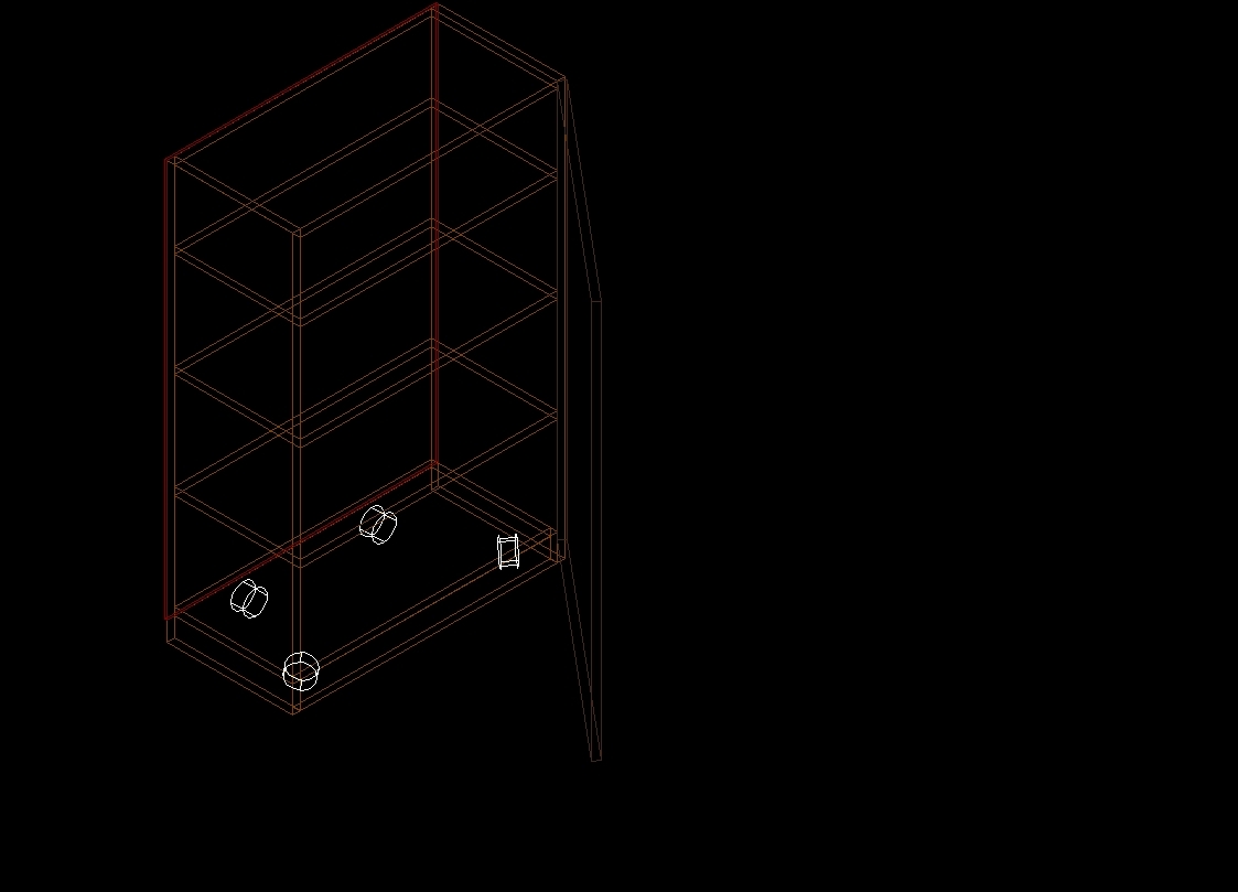 Drawer One Door 3D DWG Model for AutoCAD • Designs CAD